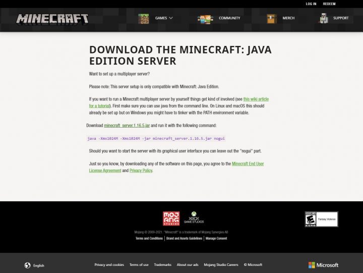 Minecraft Java Edition Server On An Ubuntu System Software